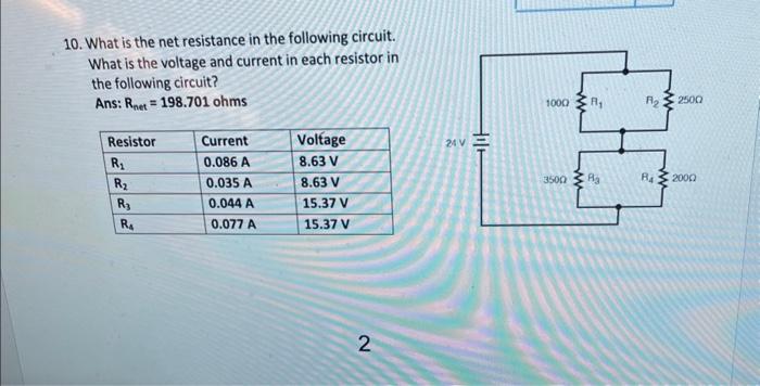 Solved 10. What is the net resistance in the following | Chegg.com