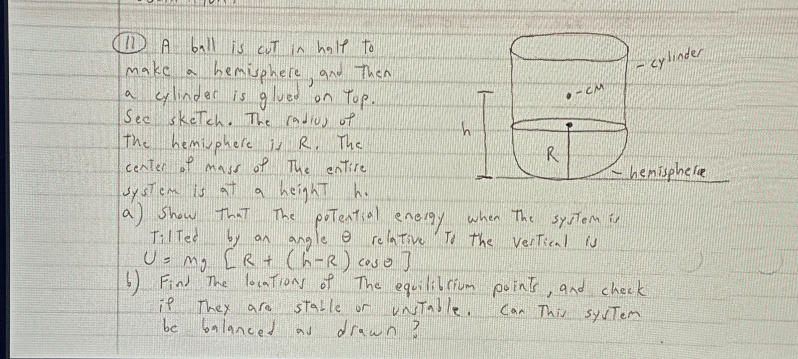 Solved (II) ﻿A ball is cuT in half to make a hemisphere, and | Chegg.com