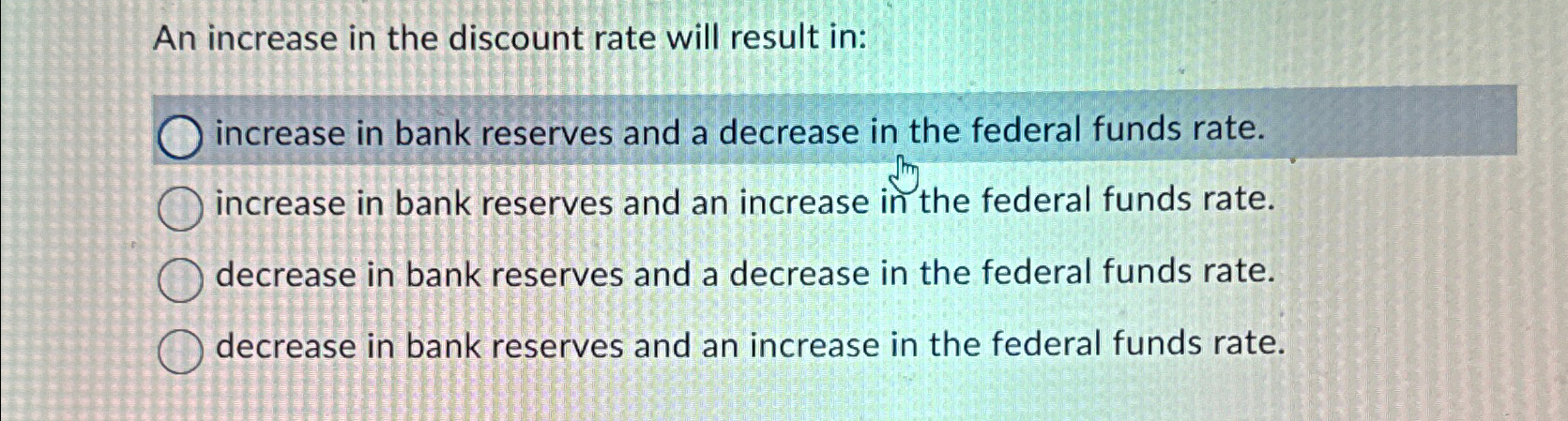 Solved An increase in the discount rate will result | Chegg.com
