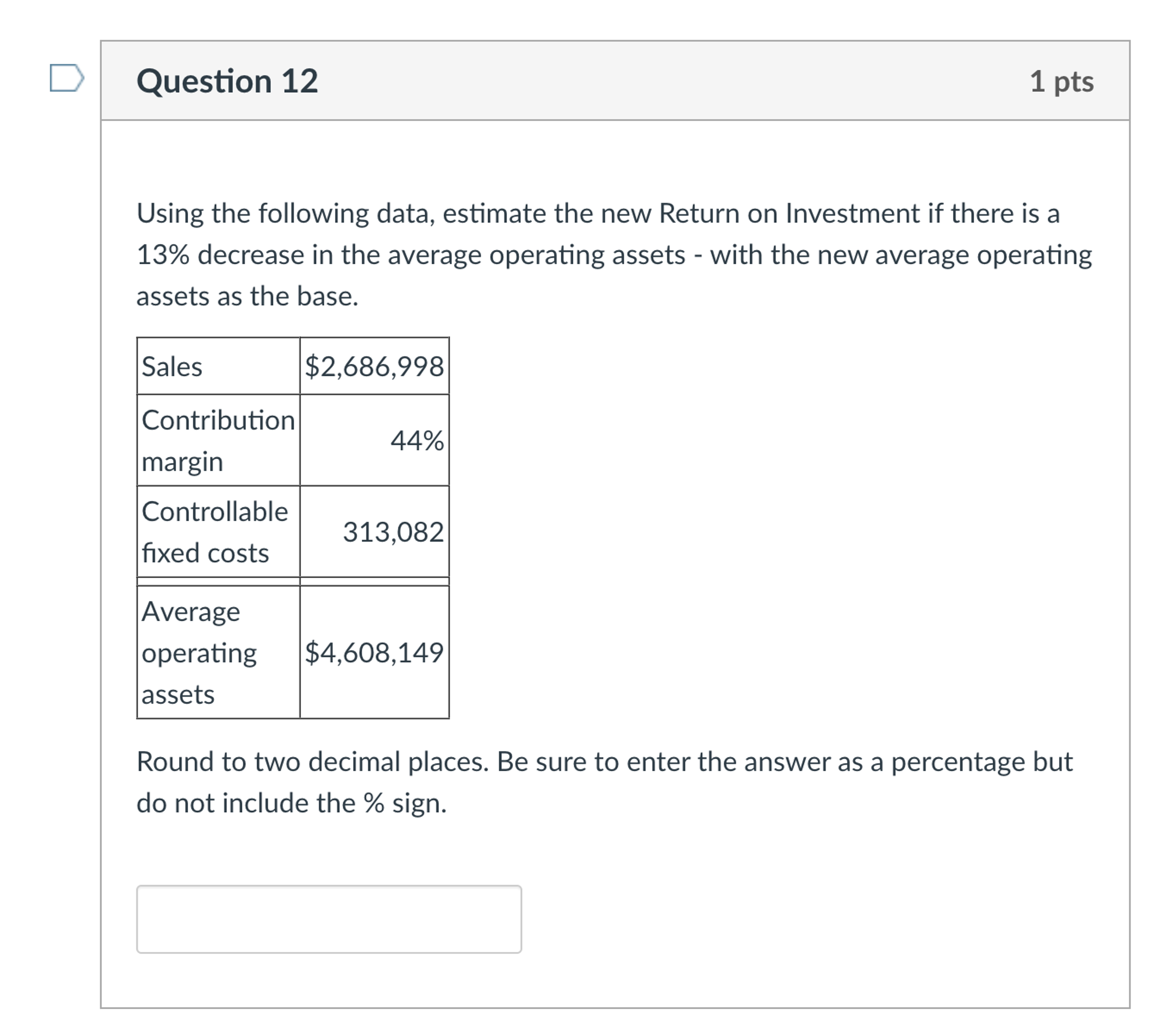 Solved Question 13Calculate the residual income with the | Chegg.com