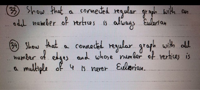 Solved (32) show that a connected regular graph with an .. | Chegg.com