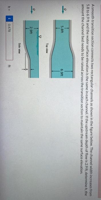 Solved A smooth transition section connects two rectangular | Chegg.com