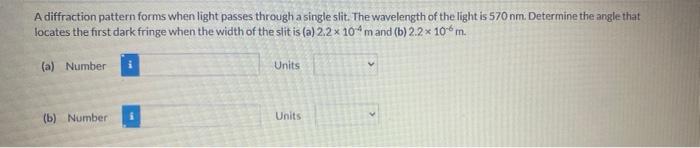 Solved A diffraction pattern forms when light passes through | Chegg.com