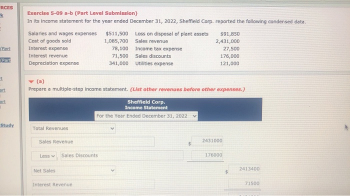 Solved RCES ke Exercise 5-09 a-b (Part Level Submission) In | Chegg.com