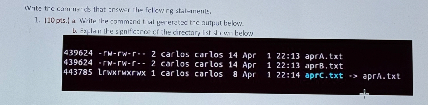 Solved Write the commands that answer the following | Chegg.com