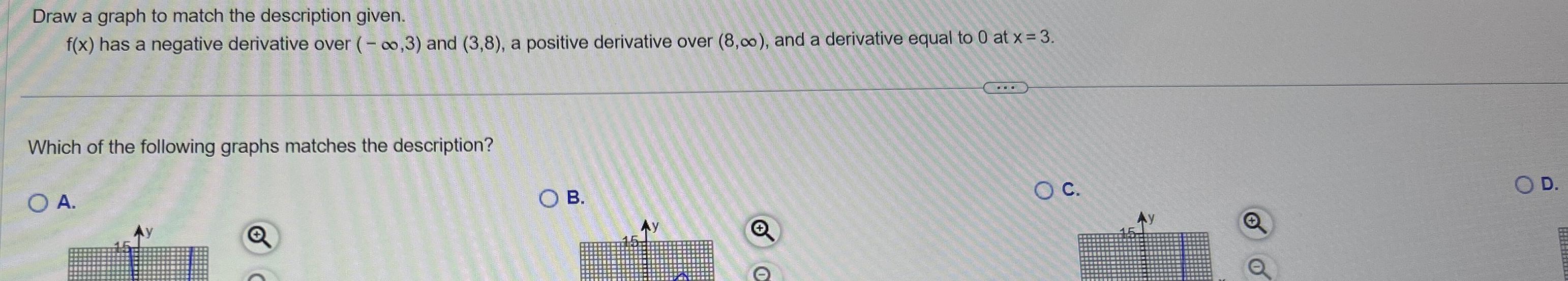 Draw a graph to match the description given.\\nf(x) | Chegg.com