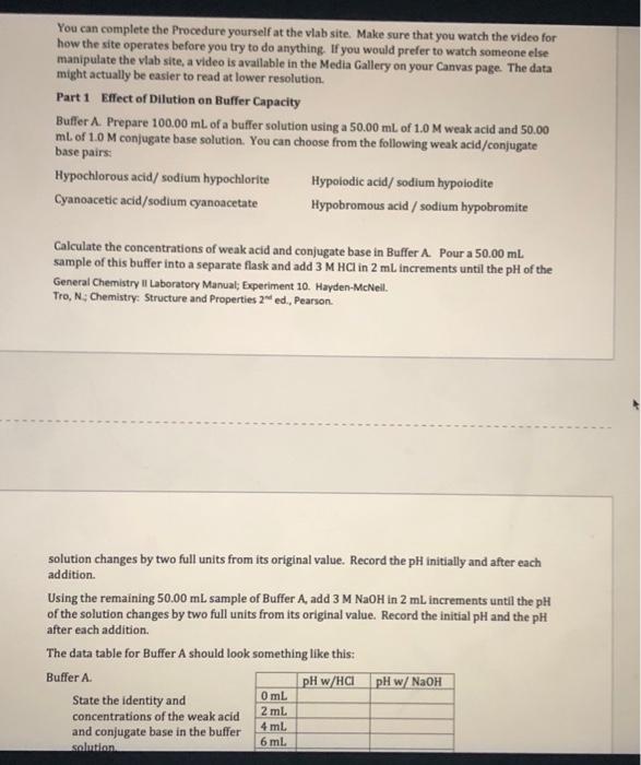 Solved (Cacid) Experiment 10 Buffers and Buffer Capacity | Chegg.com