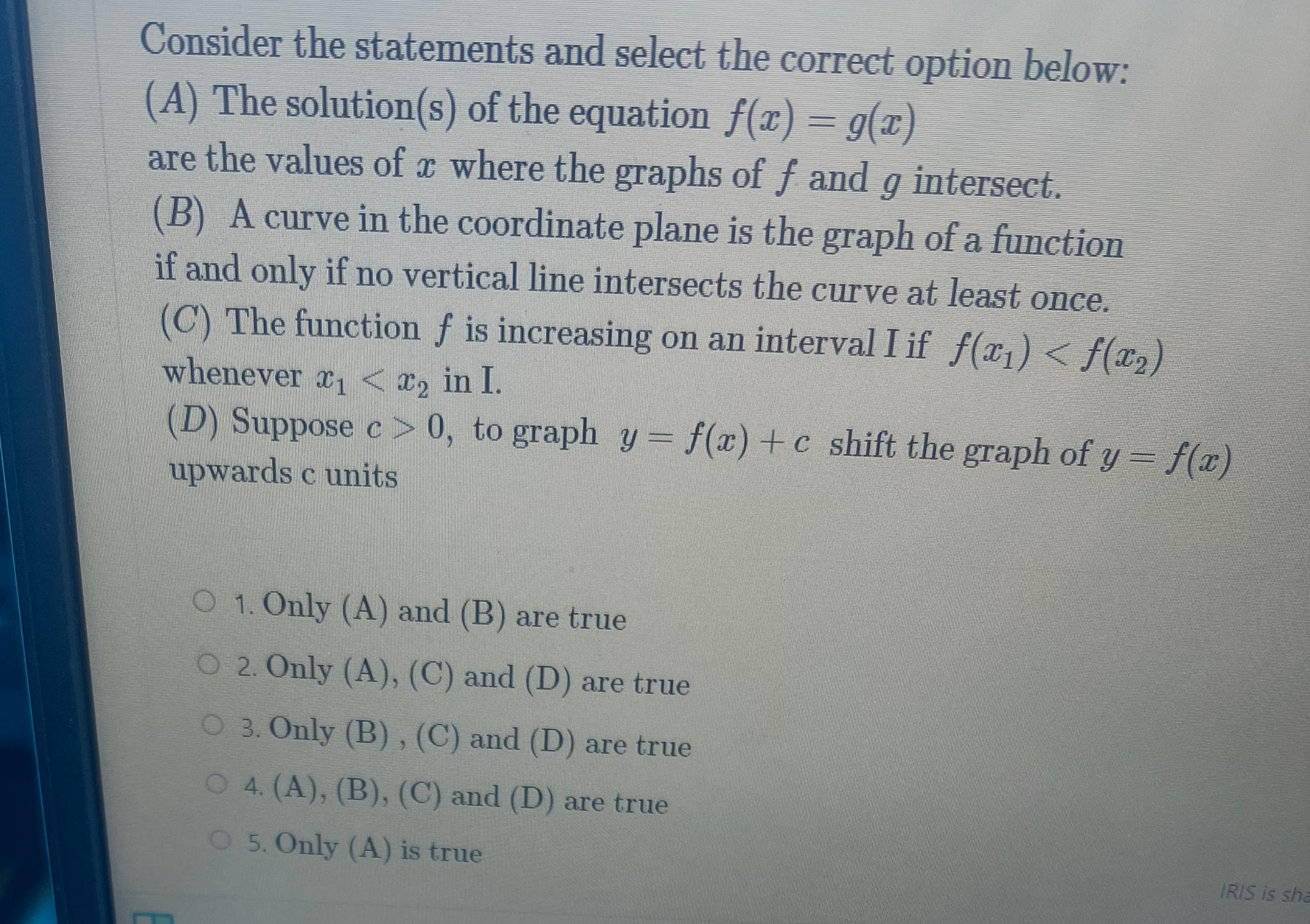 Solved Consider the statements and select the correct option | Chegg.com