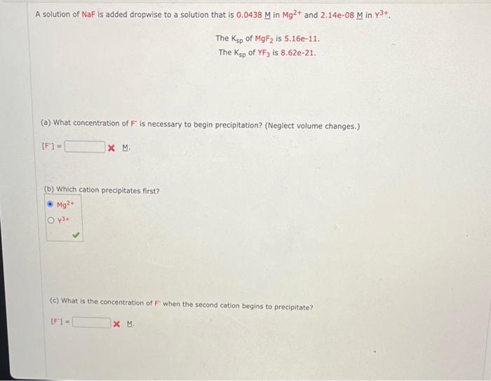 Solved A solution of NaF is added dropwise to a solution | Chegg.com