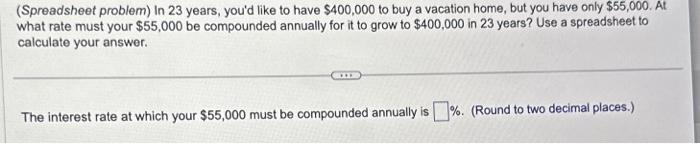 Solved (Spreadsheet problem) In 23 years, you'd like to have | Chegg.com