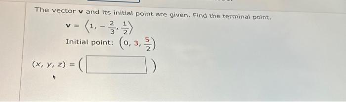 Solved The vector v and its initial point are given. Find | Chegg.com
