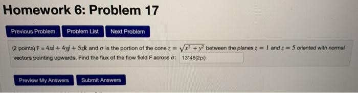 Solved Homework 6: Problem 17 Previous Problem Probler List | Chegg.com