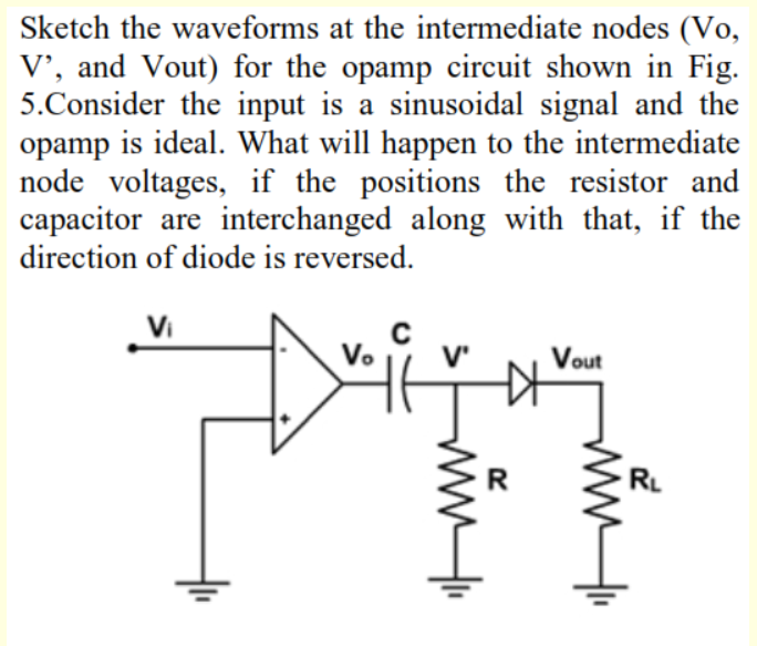 Solved Sketch the waveforms at the intermediate nodes (Vo, | Chegg.com