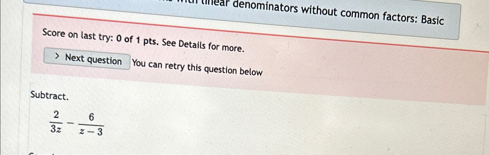 Solved denominators without common factors: BasicScore on | Chegg.com