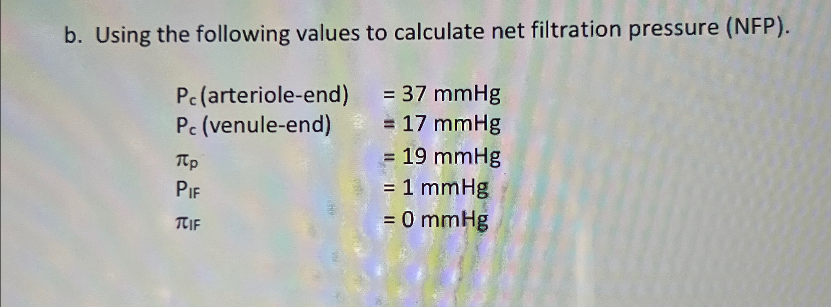 Solved b. ﻿Using the following values to calculate net | Chegg.com