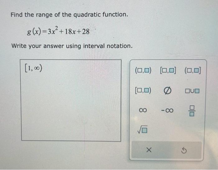 Solved The Graph Of A Quadratic Function With Vertex −42 0644