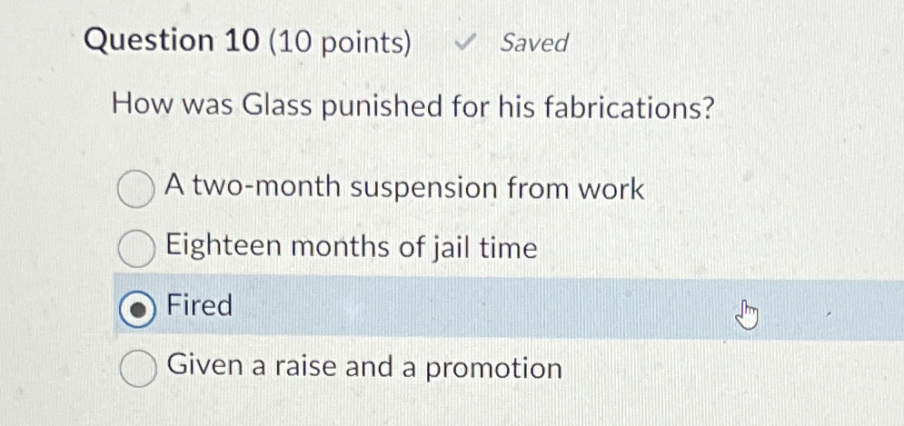 Solved Question 10 (10 ﻿points) ﻿SavedHow was Glass | Chegg.com