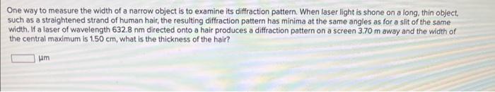 Solved The diffraction pattern of a small circular object | Chegg.com