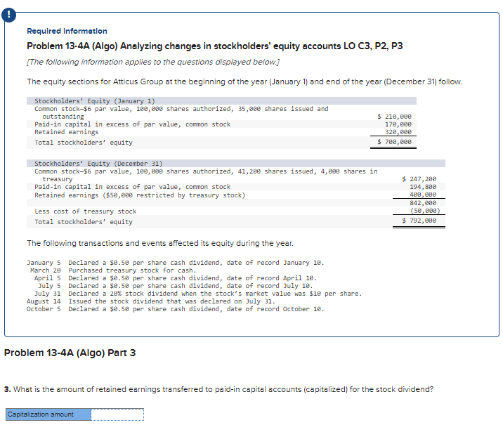 Solved Problem 13-4A (Algo) ﻿Analyzing changes in | Chegg.com