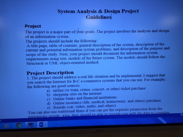 Solved System Analysis & Design Project Guidelines Project | Chegg.com