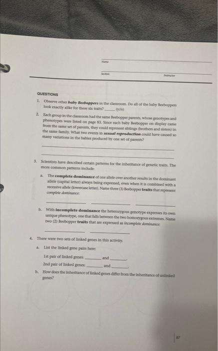 Solved QUESTIONS 1. Observe ocher hally Aerboppers in the | Chegg.com