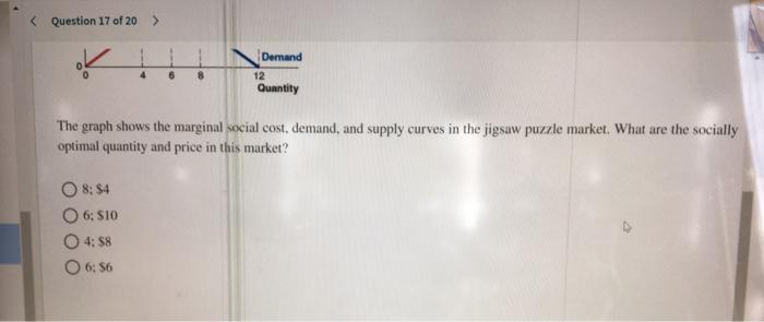 Solved Question 14 of 20 > The socially optimal outcome is | Chegg.com