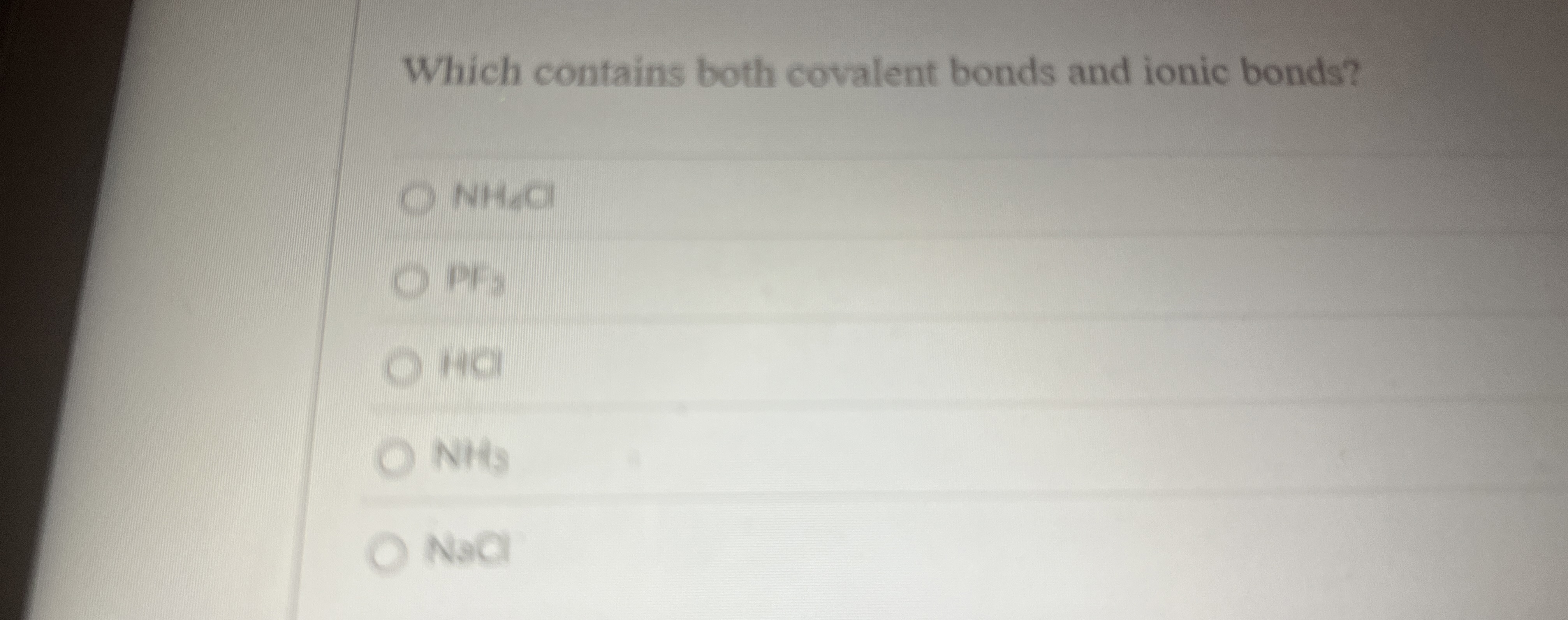 Solved Which contains both covalent bonds and ionic | Chegg.com