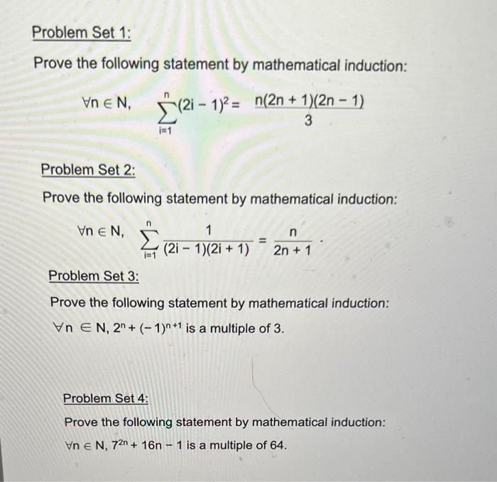 Solved Prove the following statement by mathematical | Chegg.com