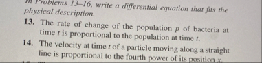 Solved In Problems 13-16, ﻿write a differential equation | Chegg.com