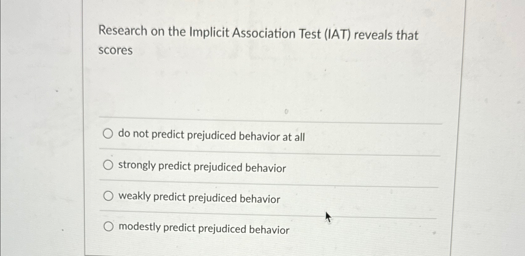 Solved Research on the Implicit Association Test (IAT) | Chegg.com