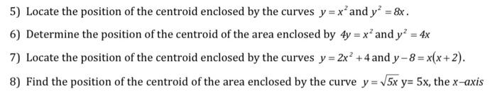 Solved Class work - Practice sheet: Centroids (Integration) | Chegg.com