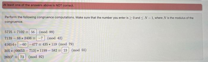 Solved Perform the following congruence computations. Make | Chegg.com