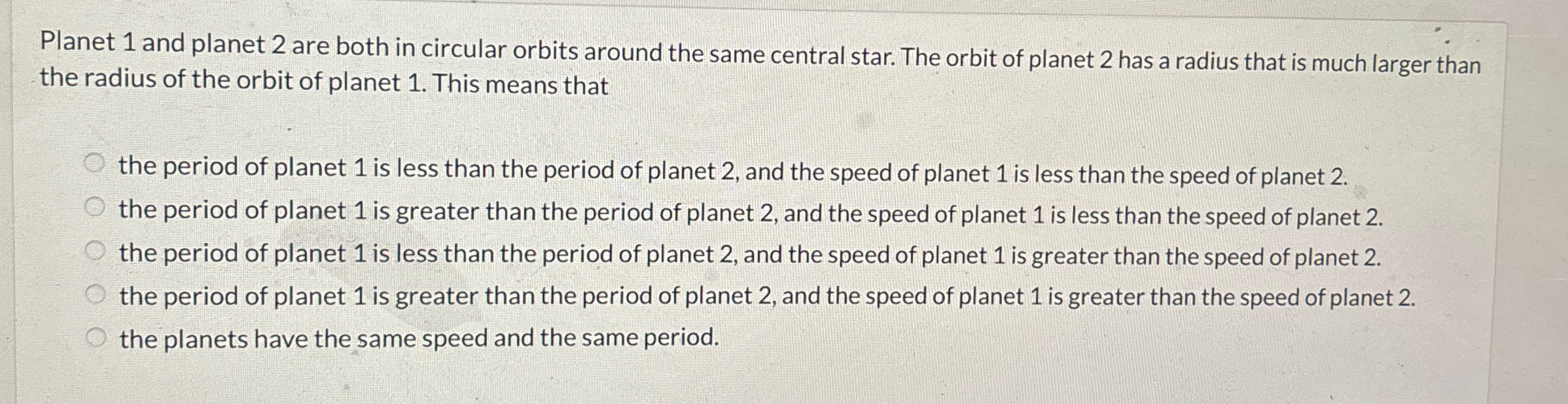 Solved Planet 1 ﻿and planet 2 ﻿are both in circular orbits | Chegg.com