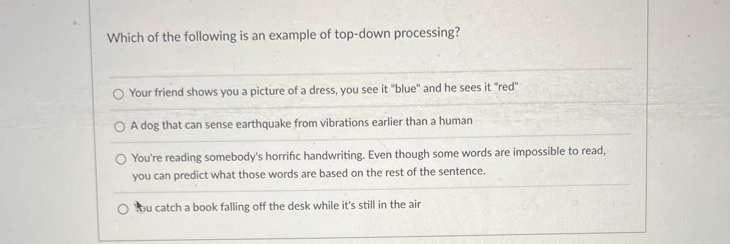Solved Which of the following is an example of top-down | Chegg.com