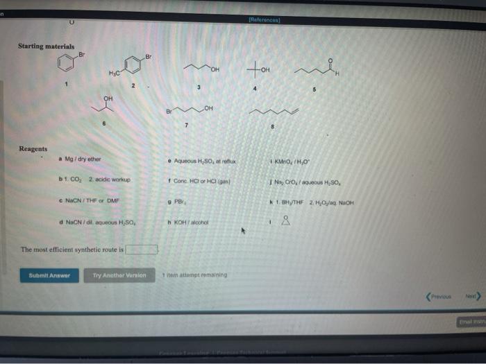 Solved References) Devise the most efficient synthesis for | Chegg.com