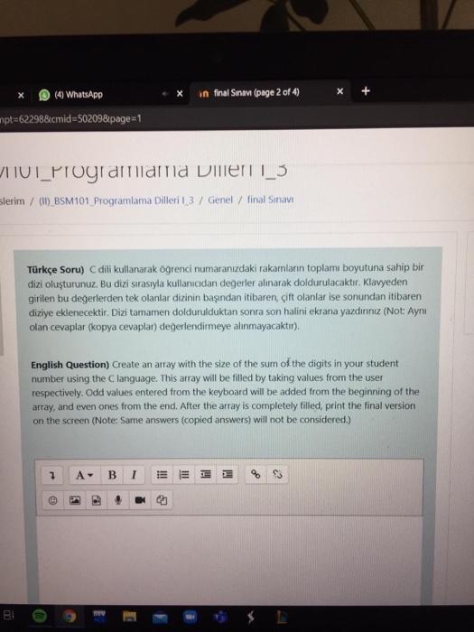Solved in final Sinan (page 2 of 4) (4WhatsApp | Chegg.com