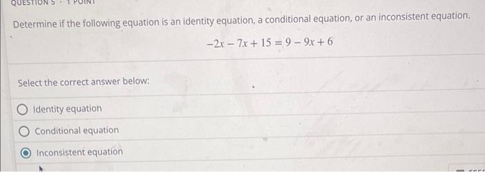 Solved Determine If The Following Equation Is An Identity
