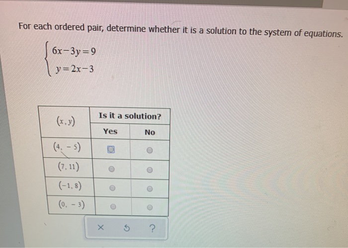 Solved For Each Ordered Pair Determine Whether It Is A