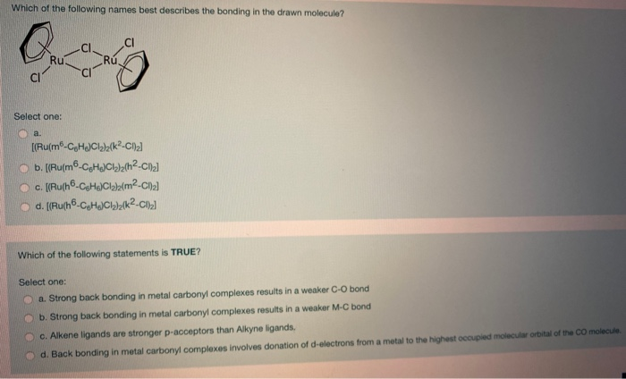 Solved Which of the following complexes is most likely to | Chegg.com