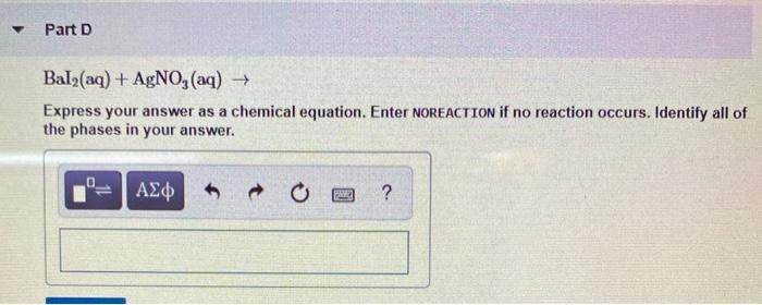 Solved Part (NH4)2S(aq) + BaCl2(aq) → Express your answer as | Chegg.com
