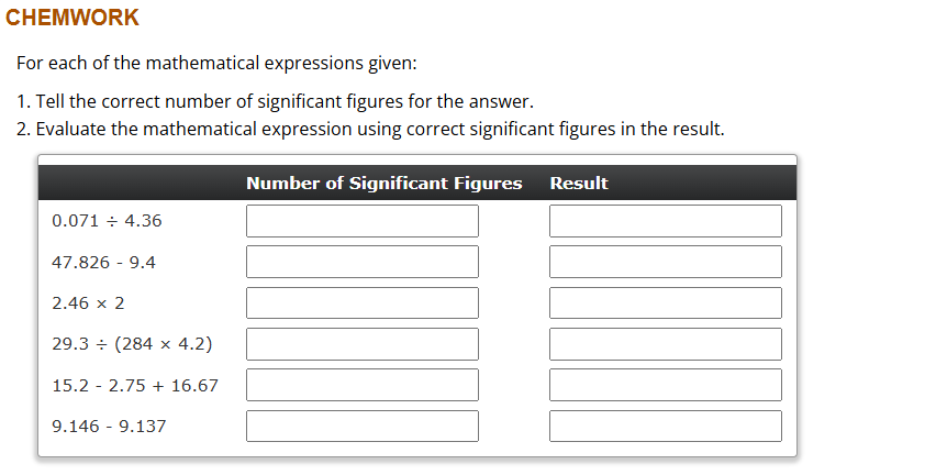 Solved CHEMWORKFor each of the mathematical expressions | Chegg.com