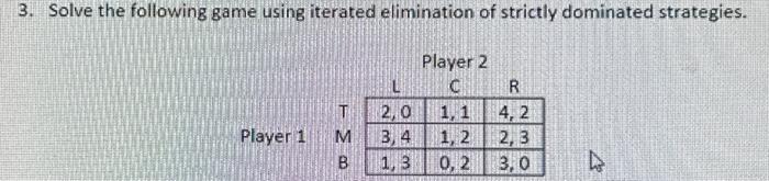 Solved 3. Solve the following game using iterated | Chegg.com