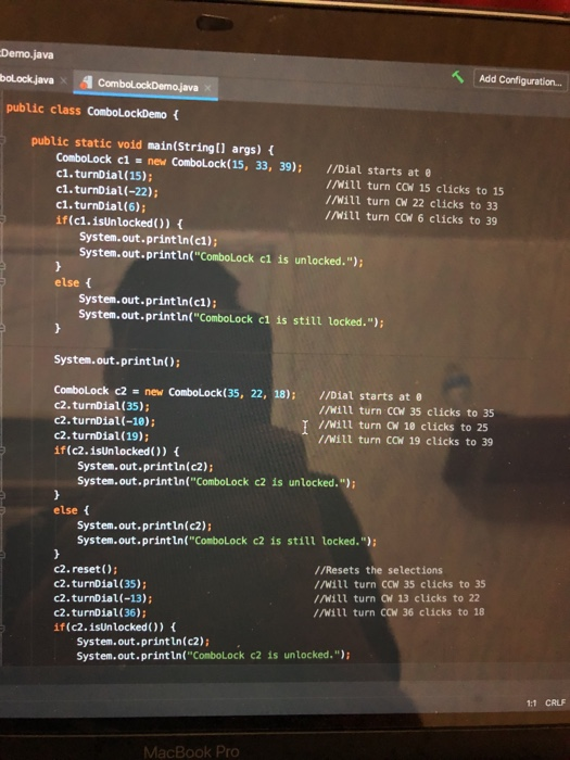 mboLock.java Combolock.java Add public class | Chegg.com