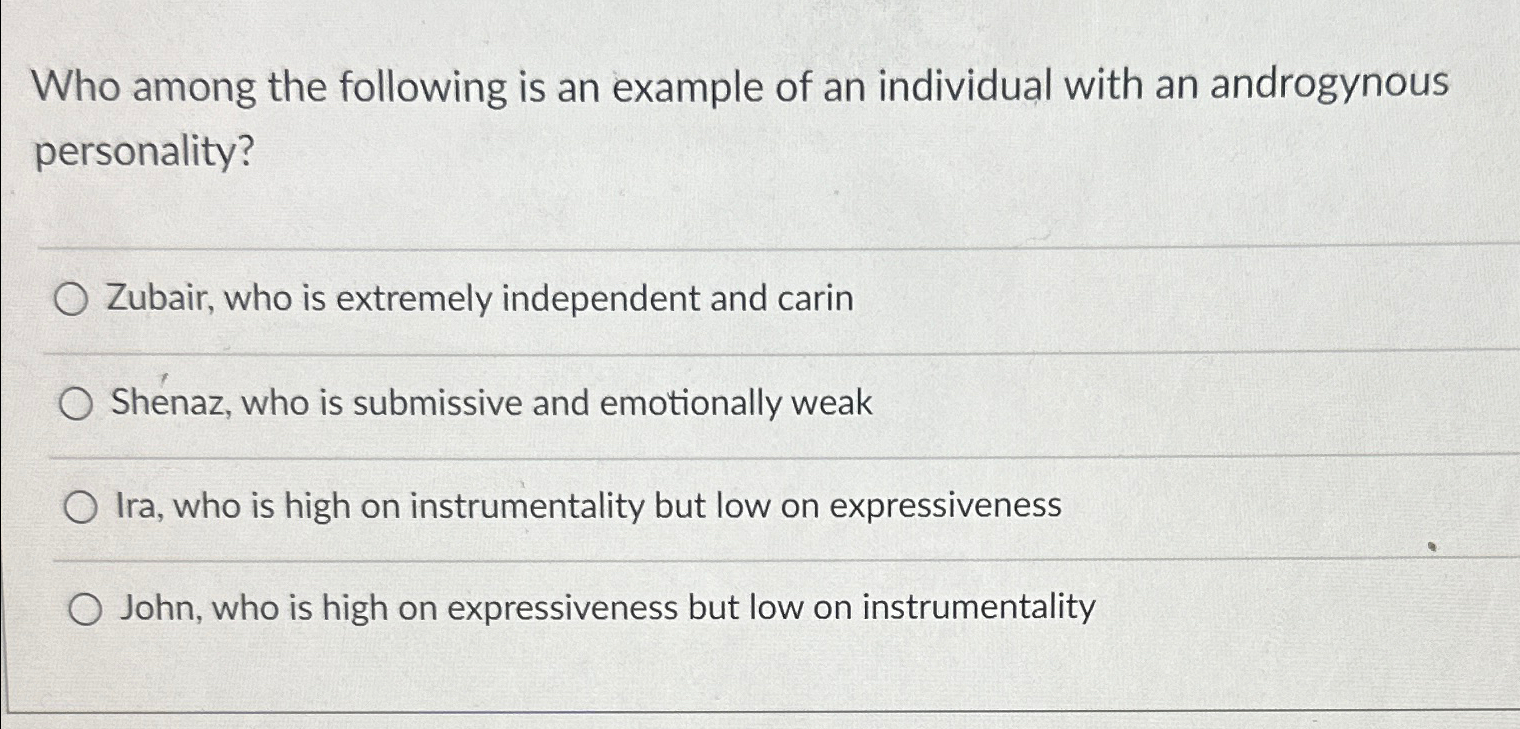Solved Who among the following is an example of an | Chegg.com