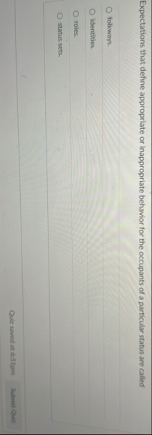 Solved Expectations that define appropriate or inappropriate | Chegg.com