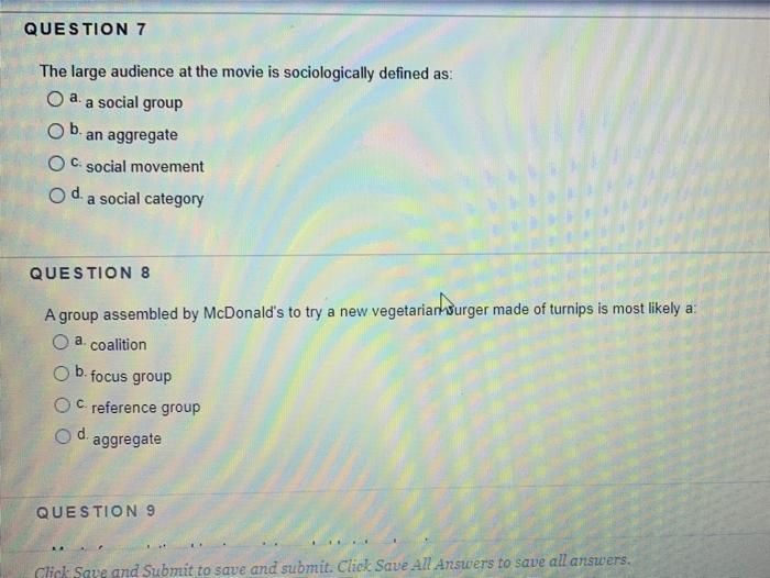 Solved QUESTION 7 The large audience at the movie is | Chegg.com