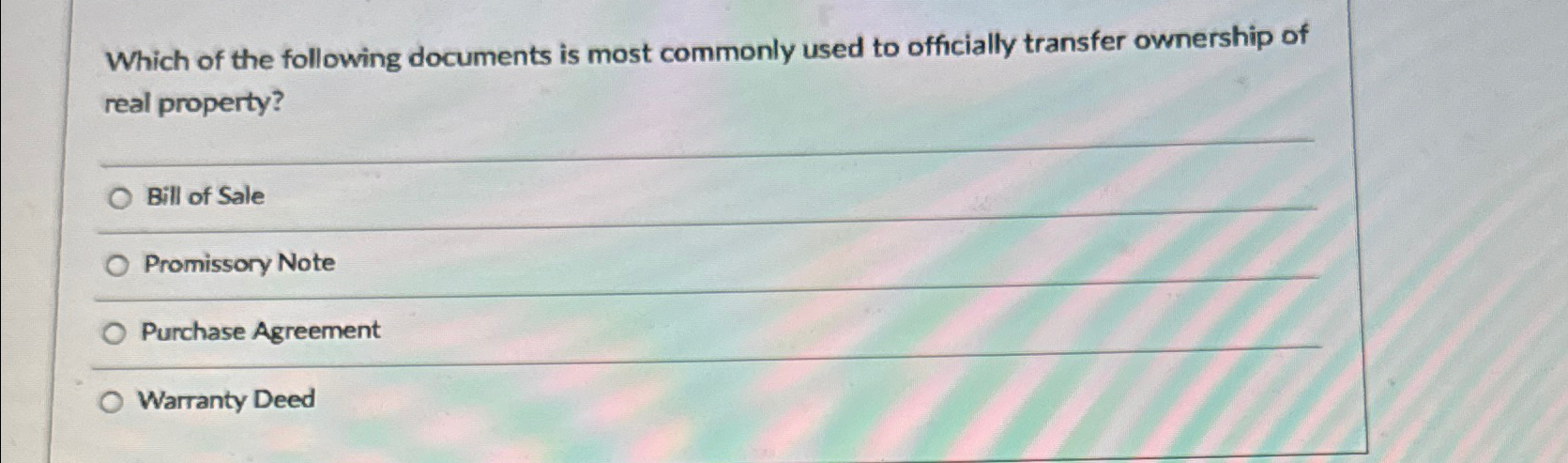 Solved Which of the following documents is most commonly | Chegg.com