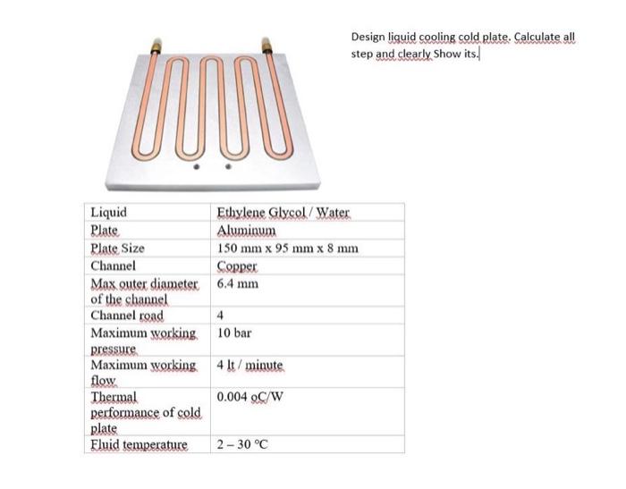Solved what is the cooling capability of the cold plate? how | Chegg.com
