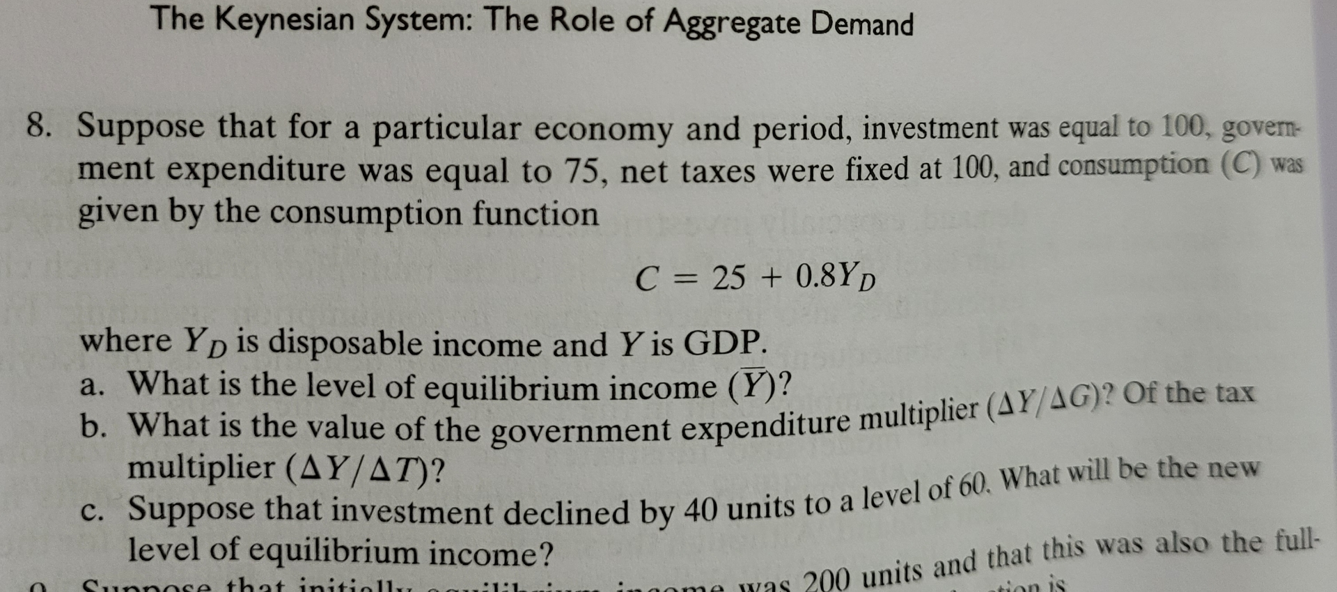 Solved The Keynesian System: The Role of Aggregate Demand8. | Chegg.com