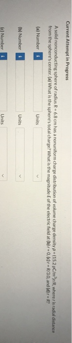 Solved Current Attempt in Progress A solid nonconducting | Chegg.com